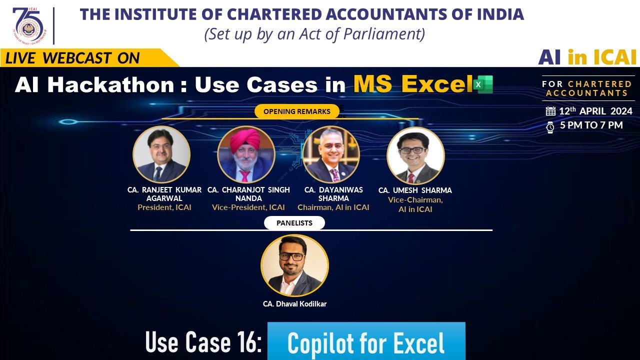 AI in ICAI | Hackathon 2: Use Case 16 - Copilot for Excel | CA Dhaval ... AI in ICAI | Hackathon 2: Use Case 16 - Copilot for Excel | CA Dhaval ...