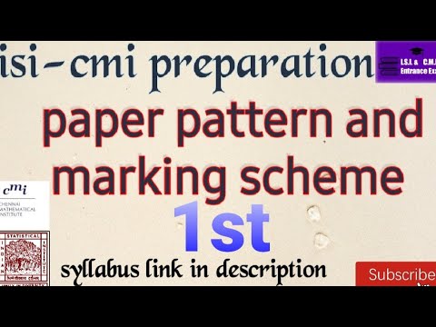 ISI paper pattern and marking scheme (very important for ISI-CMI ...