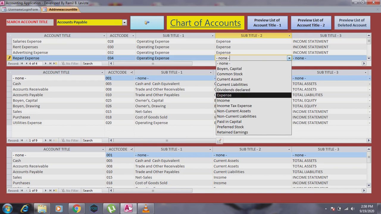 Bookkeeping for Services - Using Accounting Application developed in Ms ...