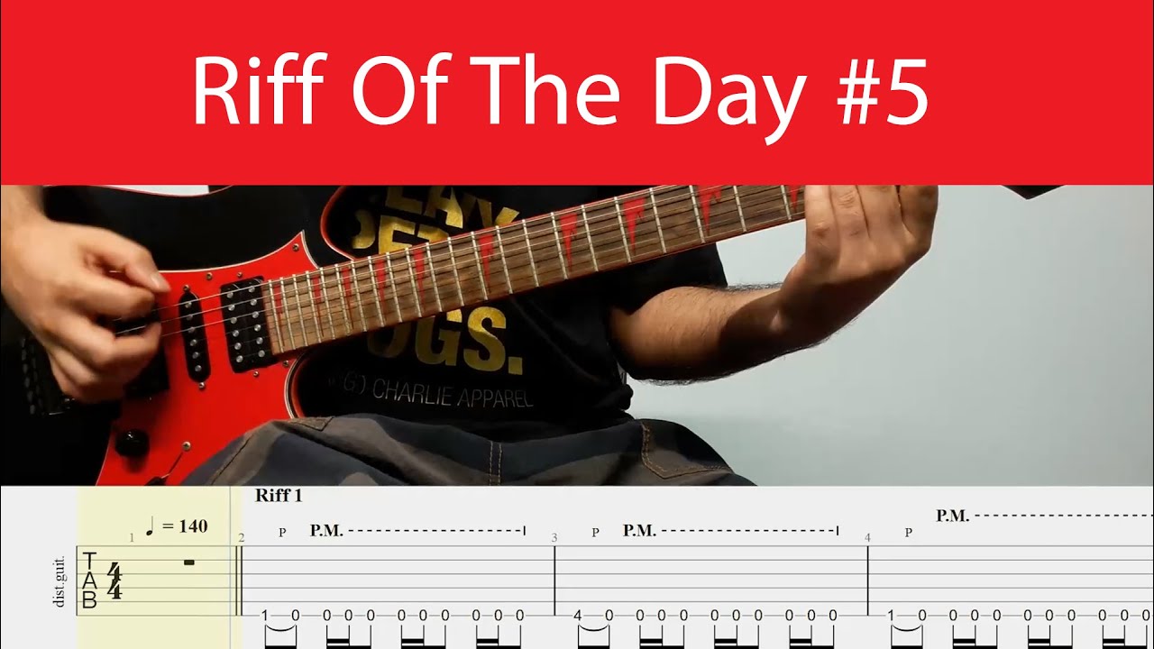 Riff Of The Day #5 - Metal Guitar Riff In E Minor With Tabs(Reverse ...