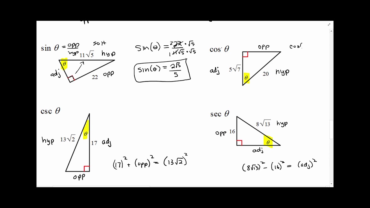 SOH-CAH-TOA Trig Functions - Examples Wk1 - YouTube
