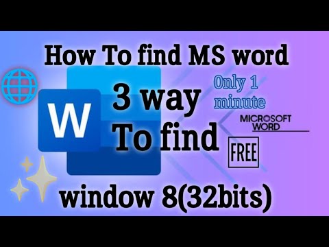 How to Find Microsoft Word in Windows 8 (32-bit System)HP laptop| Step ...