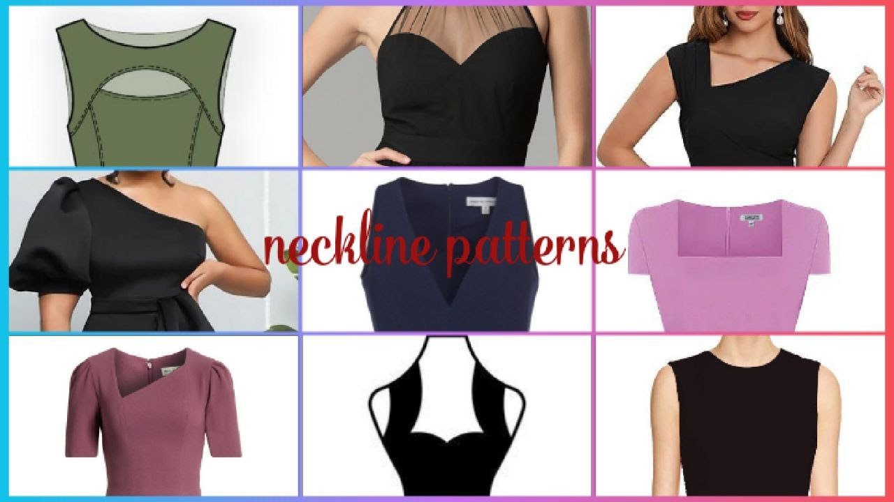 How to cut basic and trendy necklines/different necklines pattern ...