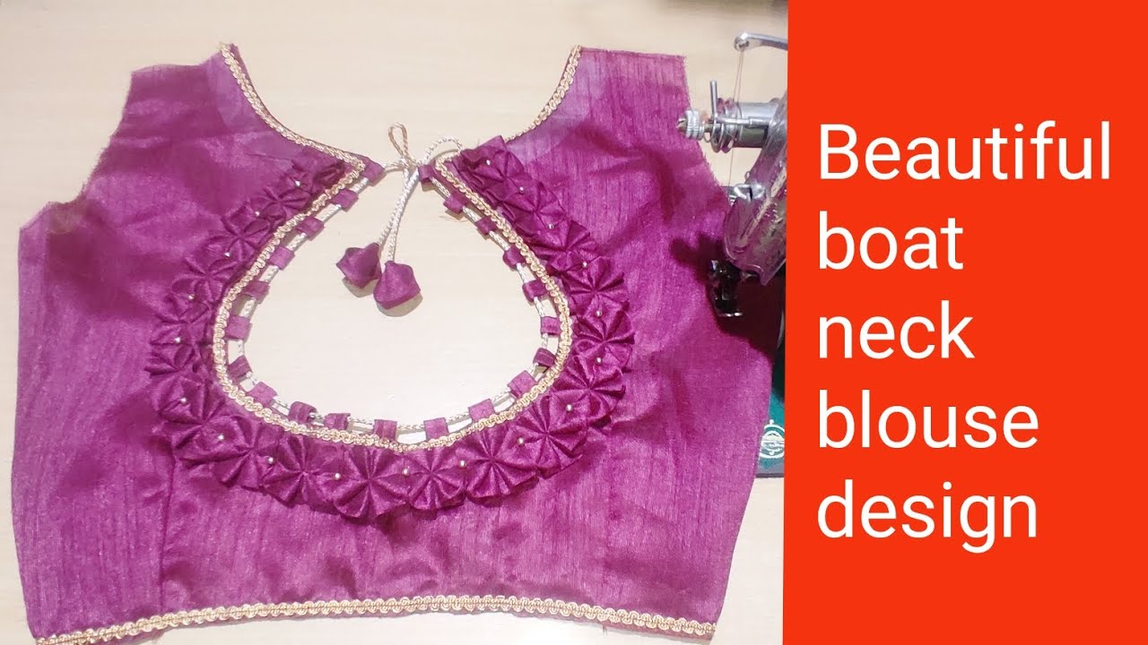 Beautiful boat neck blouse design. Silai tutorial. - YouTube