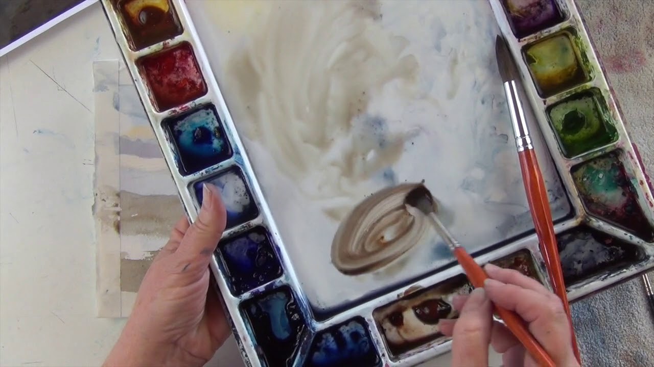 Beach and tide pools in watercolor - YouTube