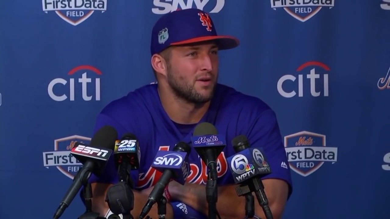 Tim Tebow interview 2017 | New York Mets| Baseball work during the ...