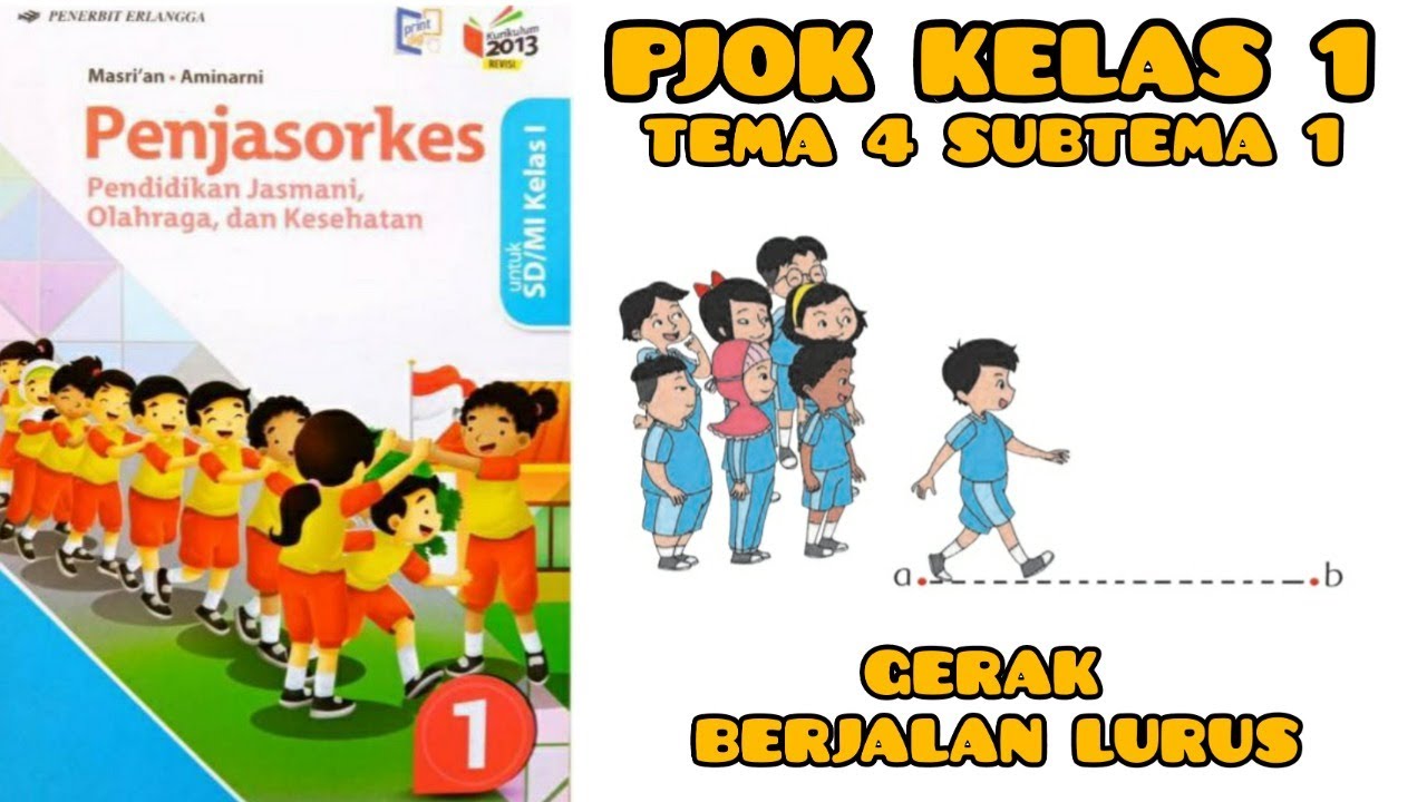 Pembelajaran PJOK Kelas 1 Tema 4 Subtema 1 - Gerak Berjalan Lurus - YouTube