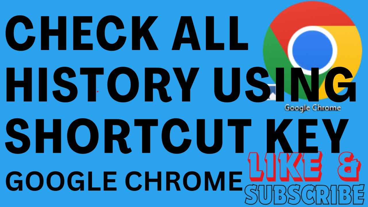 How to View History in Google Chrome Using Keyboard Shortcut | Check ...