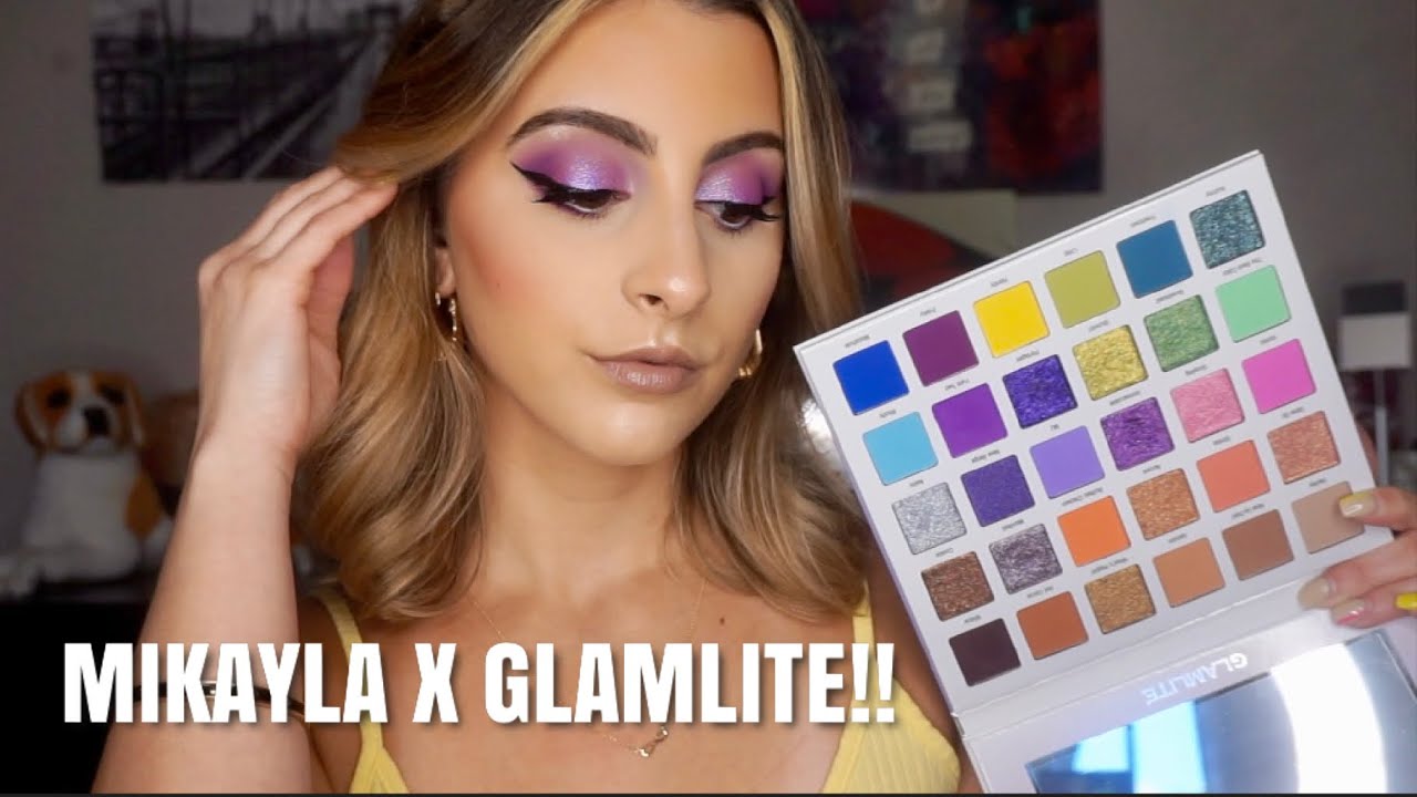 OMGGG!! TESTING THE NEW MIKAYLA X GLAMLITE PALETTE! - YouTube