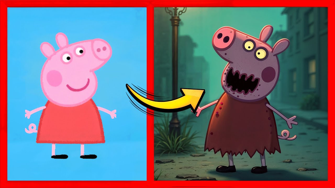 Peppa Pig Turns into ZOMBIES! 🧟‍♂️ (Creepy Cartoon Transformation ...