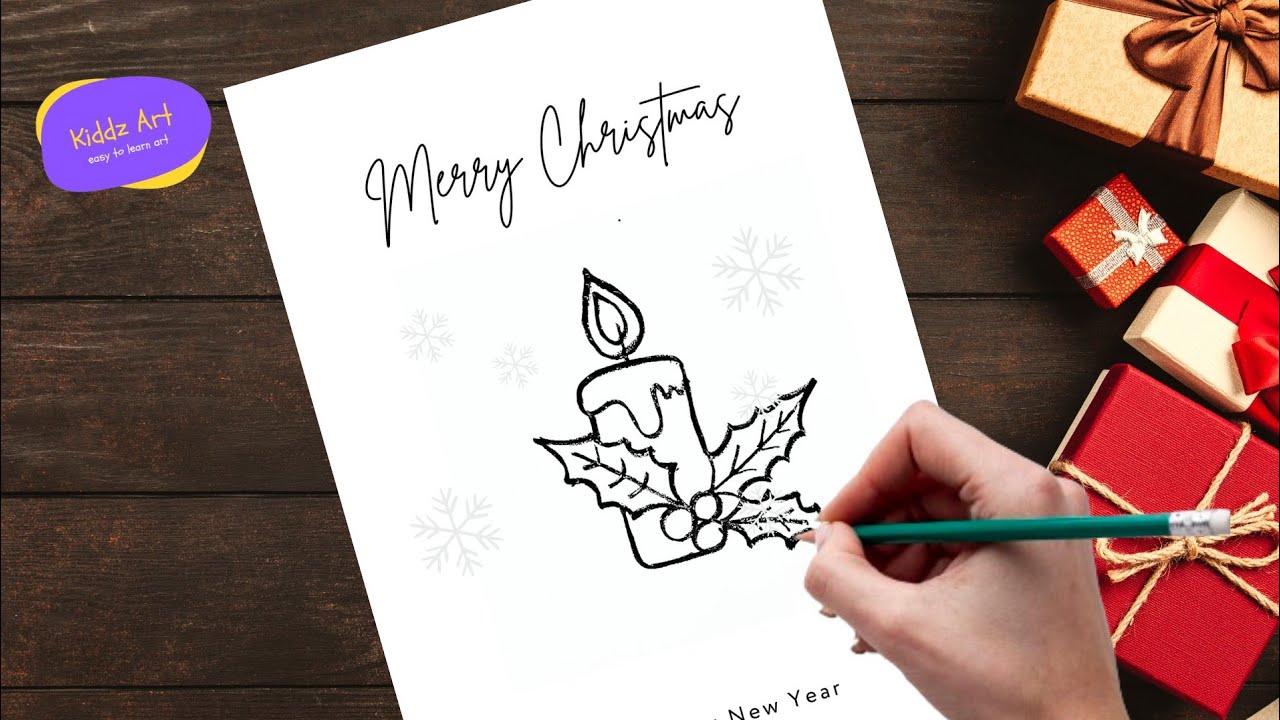 How to draw christmas candle || easy candle drawing - YouTube