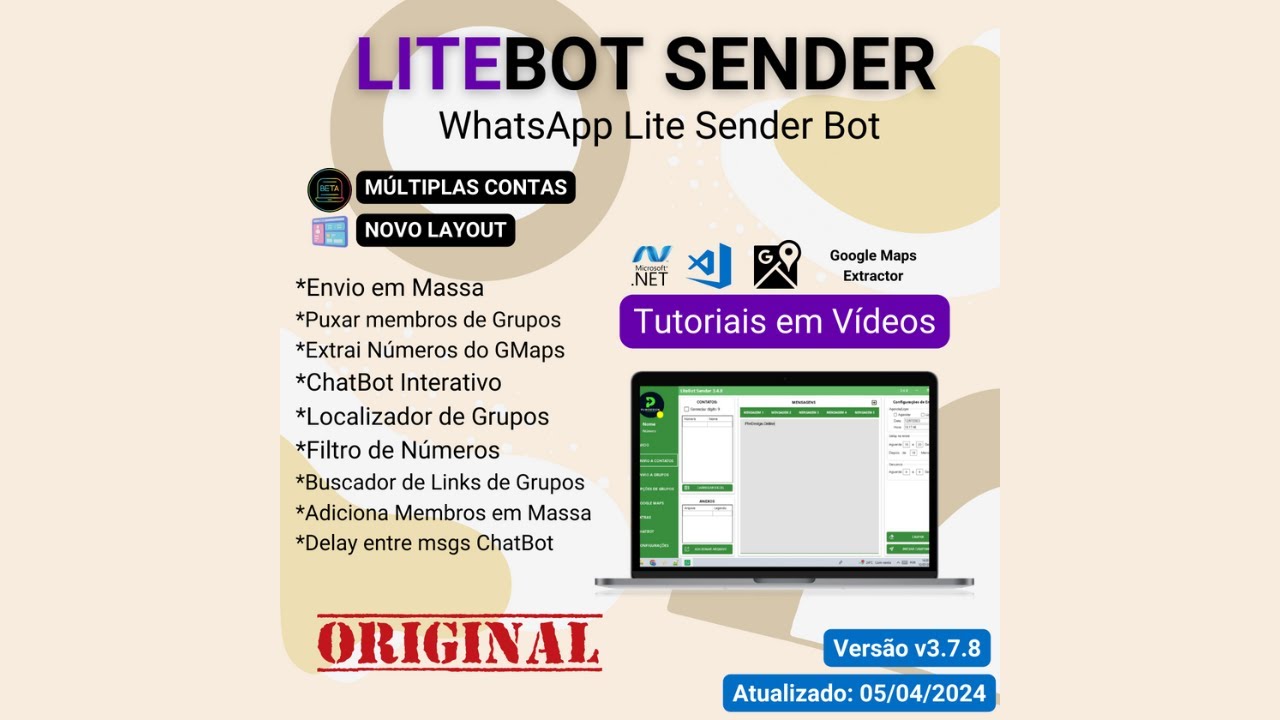 NOVO DISPARADOR EM MASSA PARA WHATSAPP LITEBOT SENDER 3.7.8 CONFIRA! - YouTube