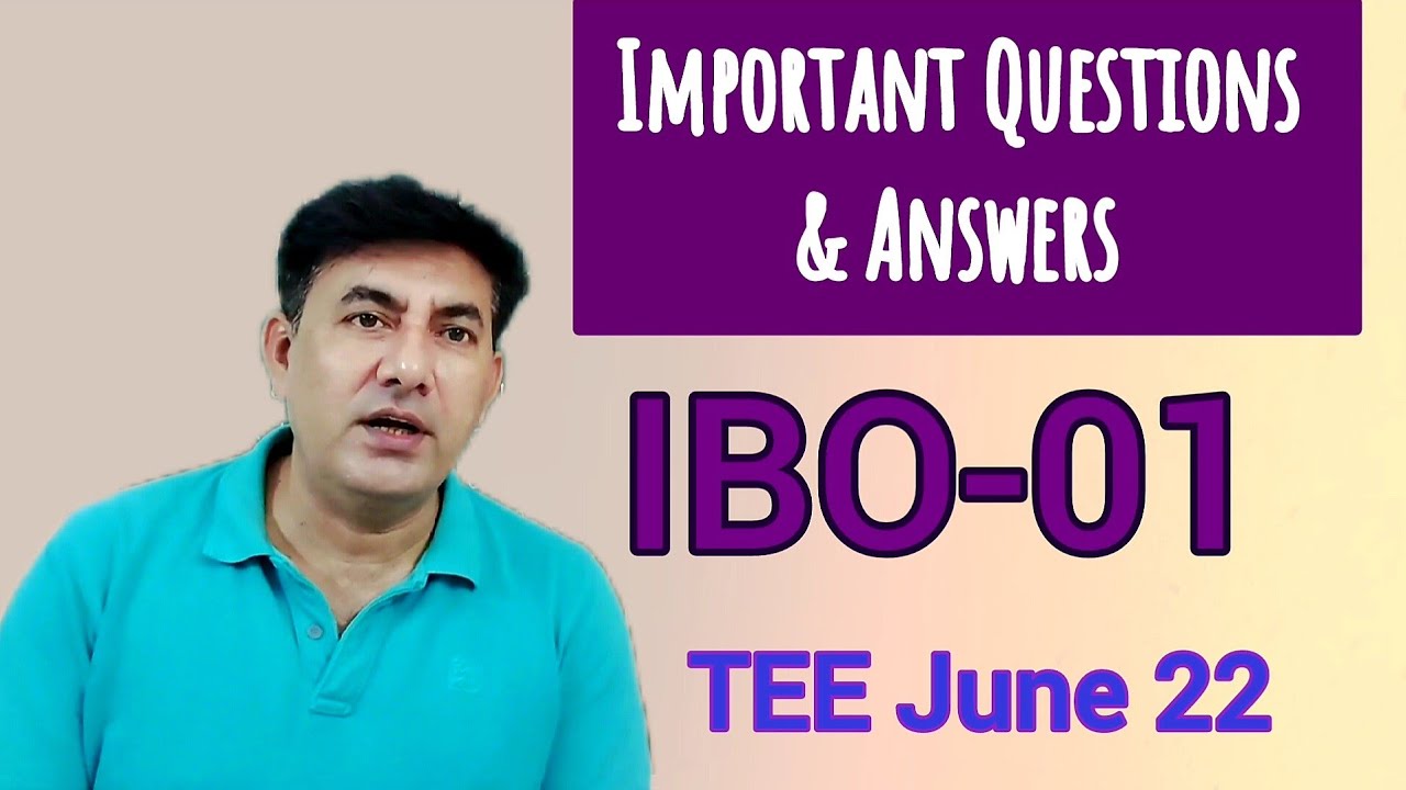 #IBO-01 #Most Important Questions with Answers #Suggestions for TEE ...