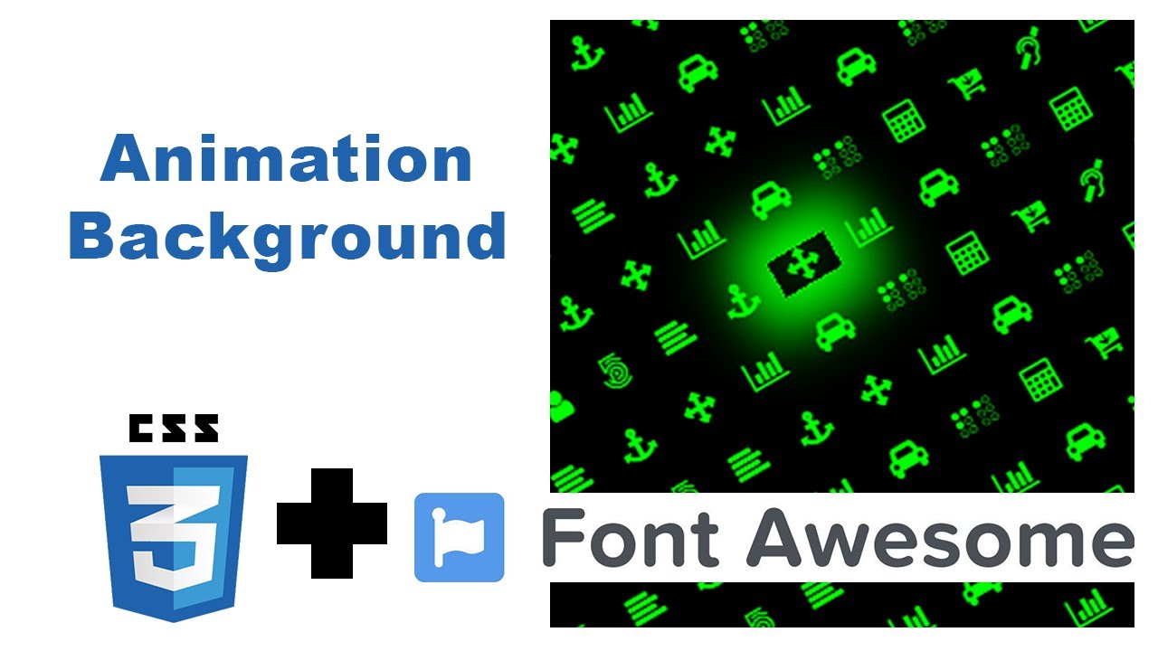 Background Animation using CSS3 with fontAweswome #002 - YouTube