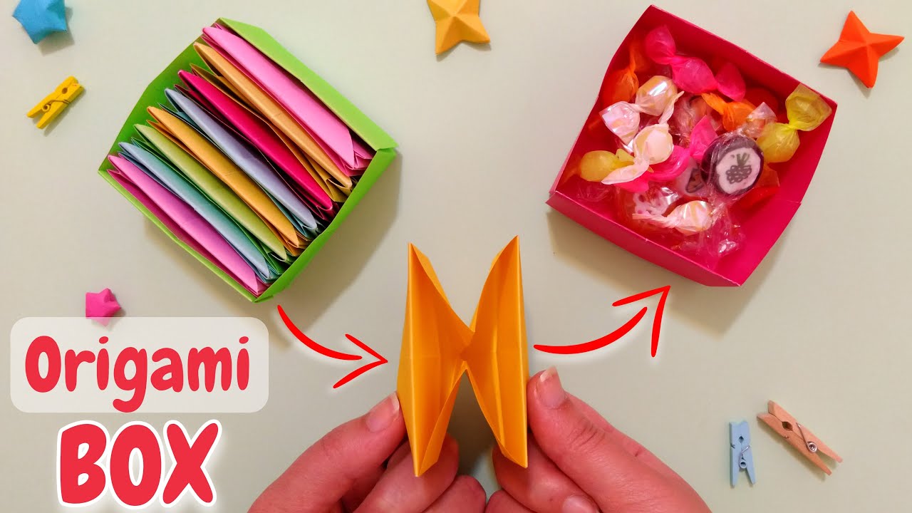 origami box _ how to make easy origami candy box - YouTube