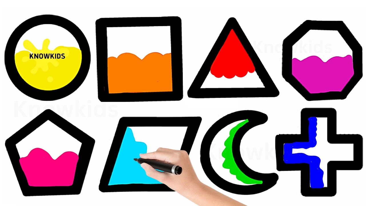 Shapes drawing activity learning video for Preschool kids & Toddlers,learn to draw different ...