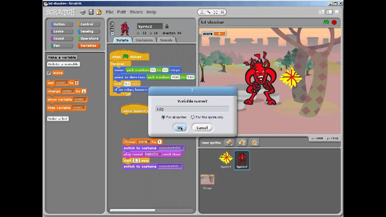 how to make a simple fps with scratch - YouTube