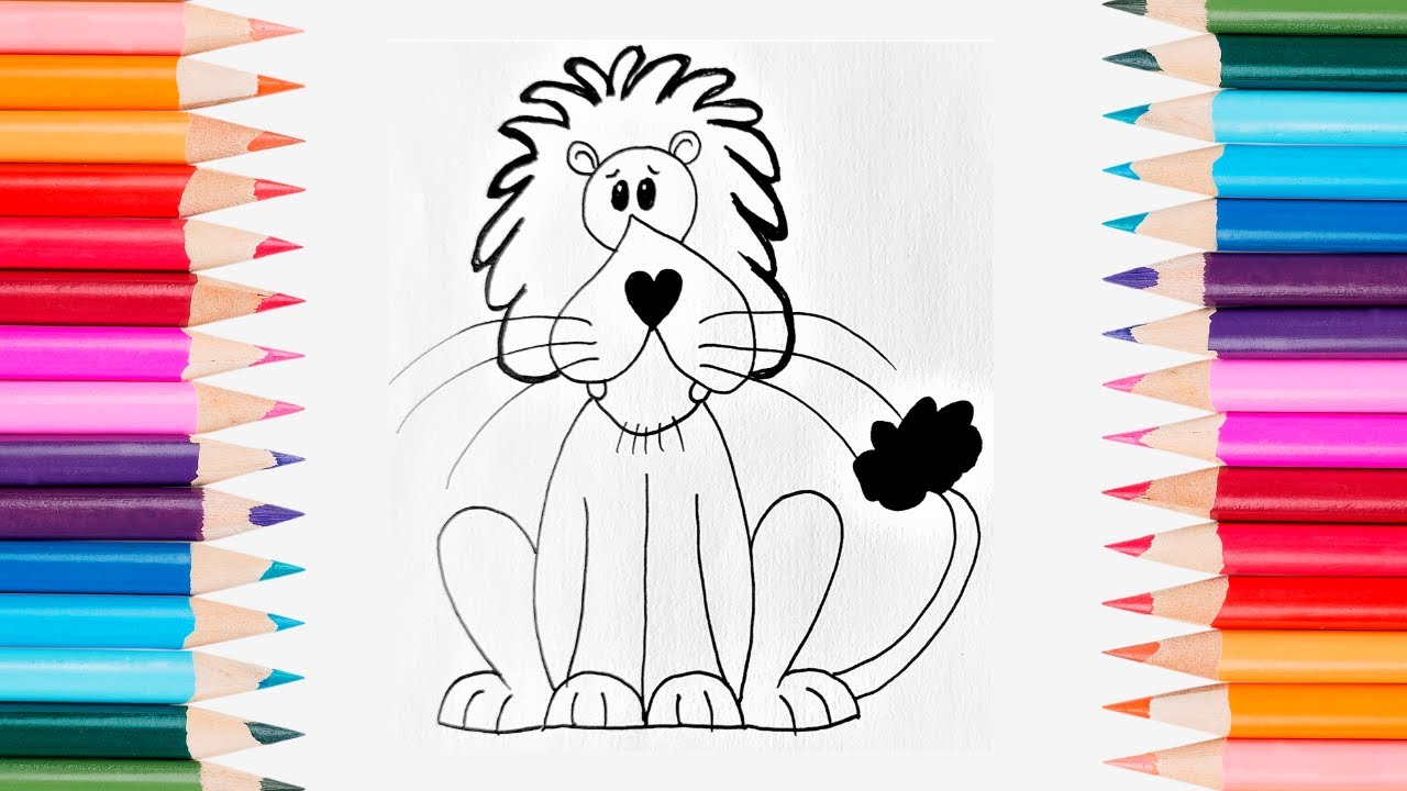 how to draw a lion DOODLING for beginners #2 - YouTube