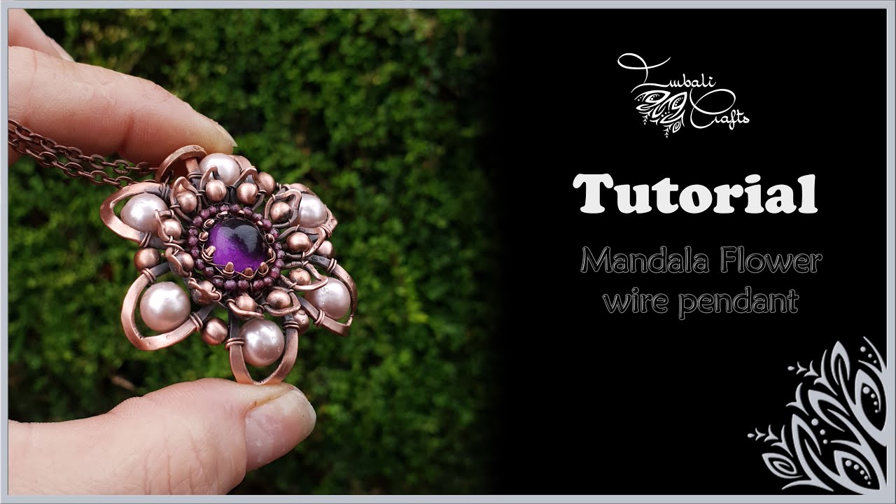 mandala flower pendant - wire work tutorial - YouTube