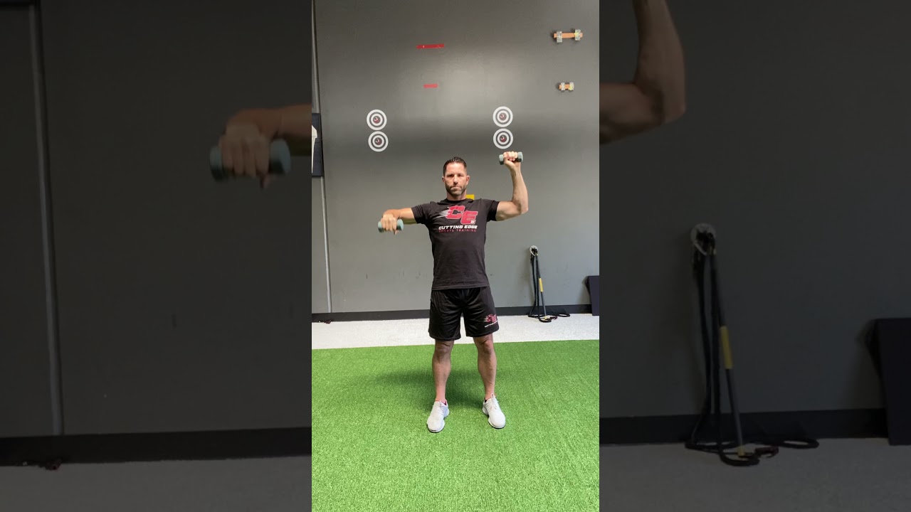 Alternating External Rotation at 90 90 Dumbbells - YouTube