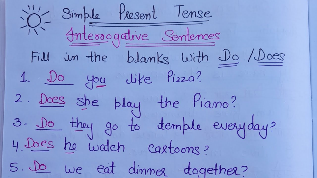 27 October 2025 Simple Present Tense ll INTERROGATIVE SENTENCES WITH ...