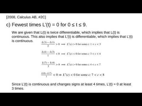 AP Calculus AB - 2008: #2C - YouTube