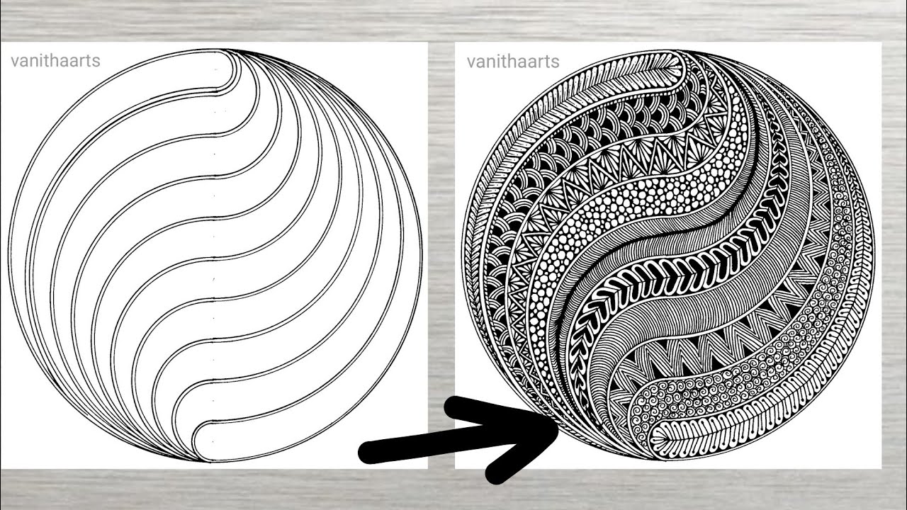 Creative Zentangle Art | How to Draw a Geometric Design for Beginners ...