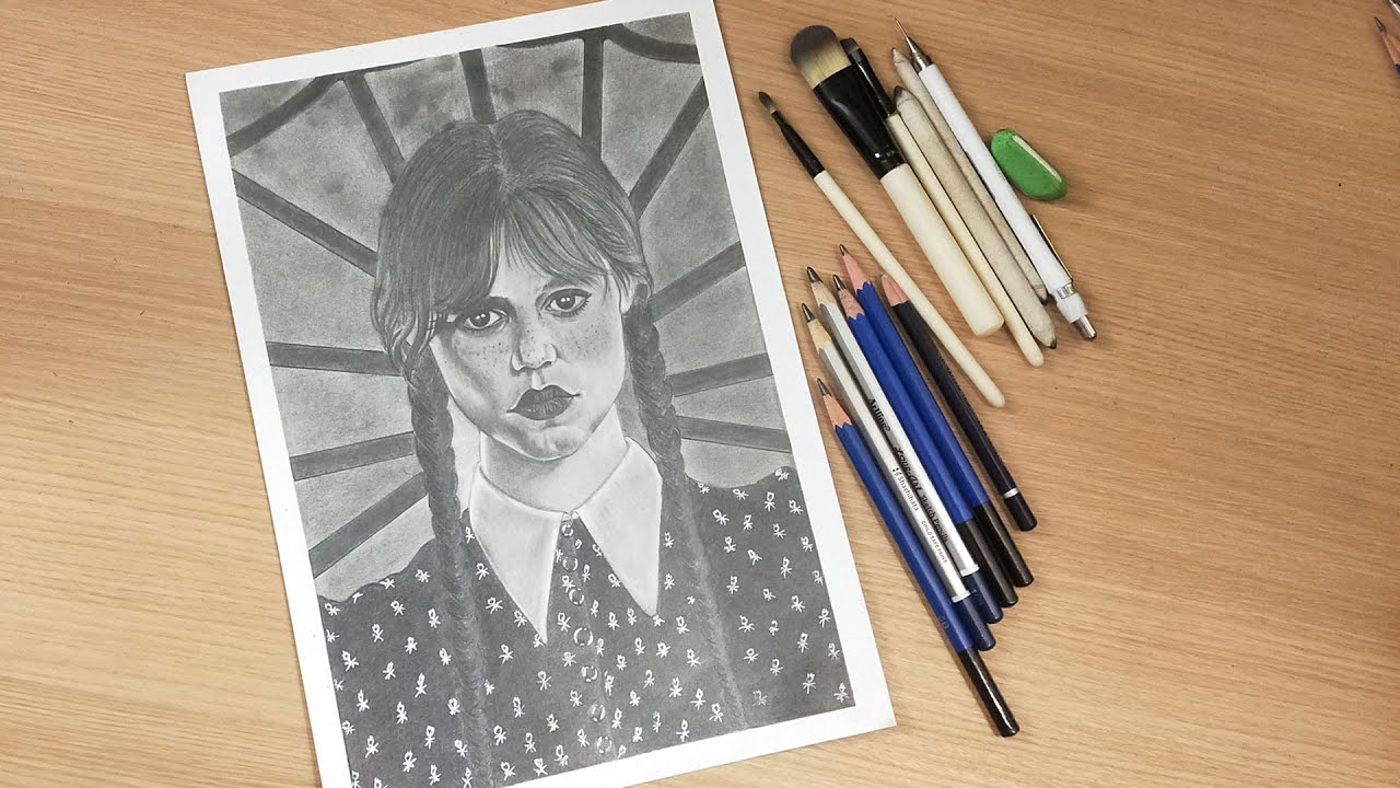 Drawing Beautiful Jenna Ortega! wednesday! Using Loomis Method - Head ...