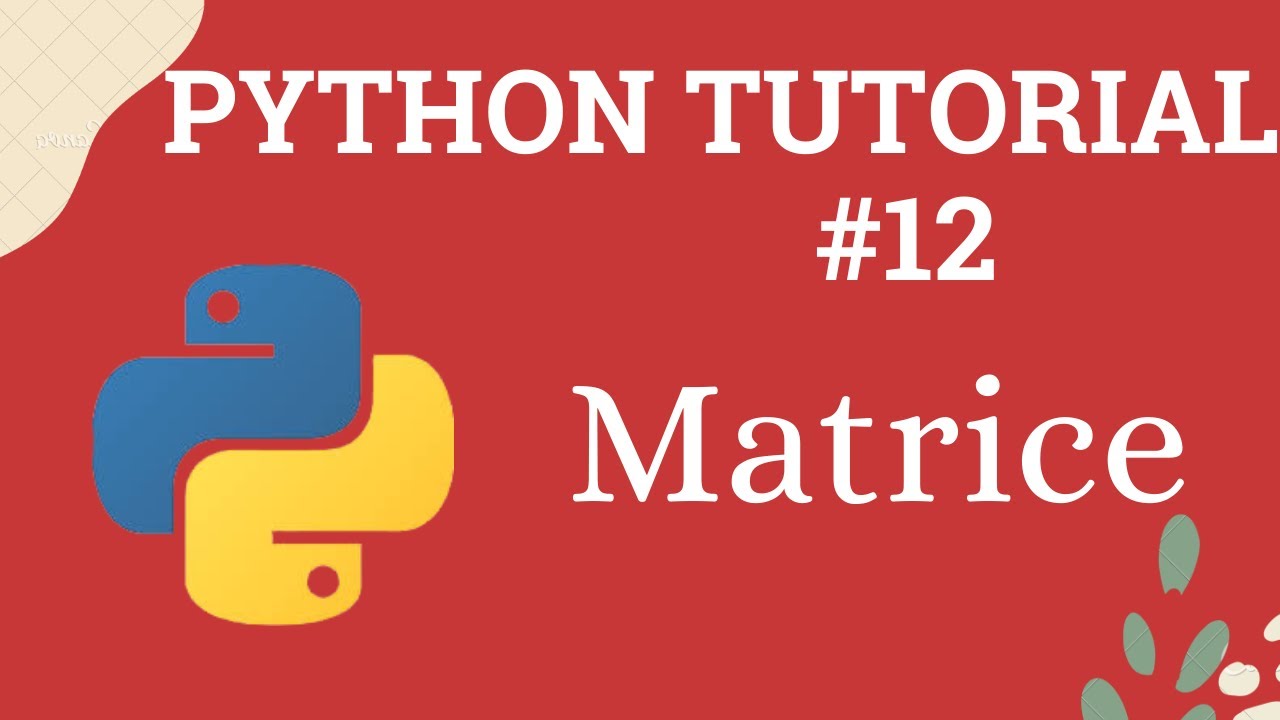 python tutorial matrice - YouTube