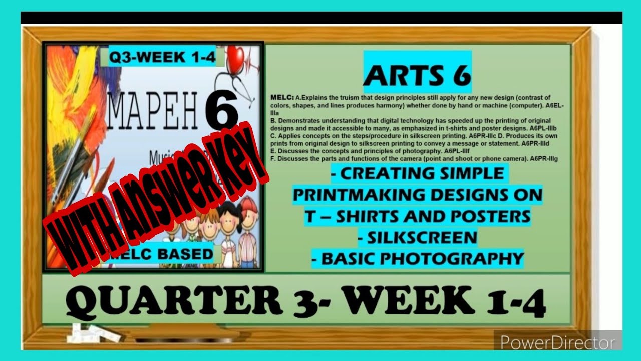 MAPEH 6 (ARTS)| PRINTMAKING,SILKSCREEN,PHOTOGRAPHY | QUARTER 3 WEEK 1-4 ...