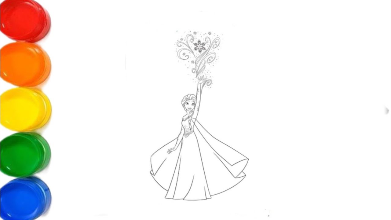 Elsa Full Body Drawing...... Let's Colour Elsa Full Body Drawing - YouTube