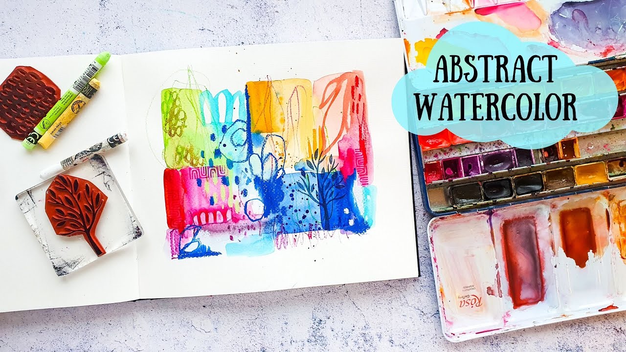 Abstract Watercolor Art Journal Page - YouTube