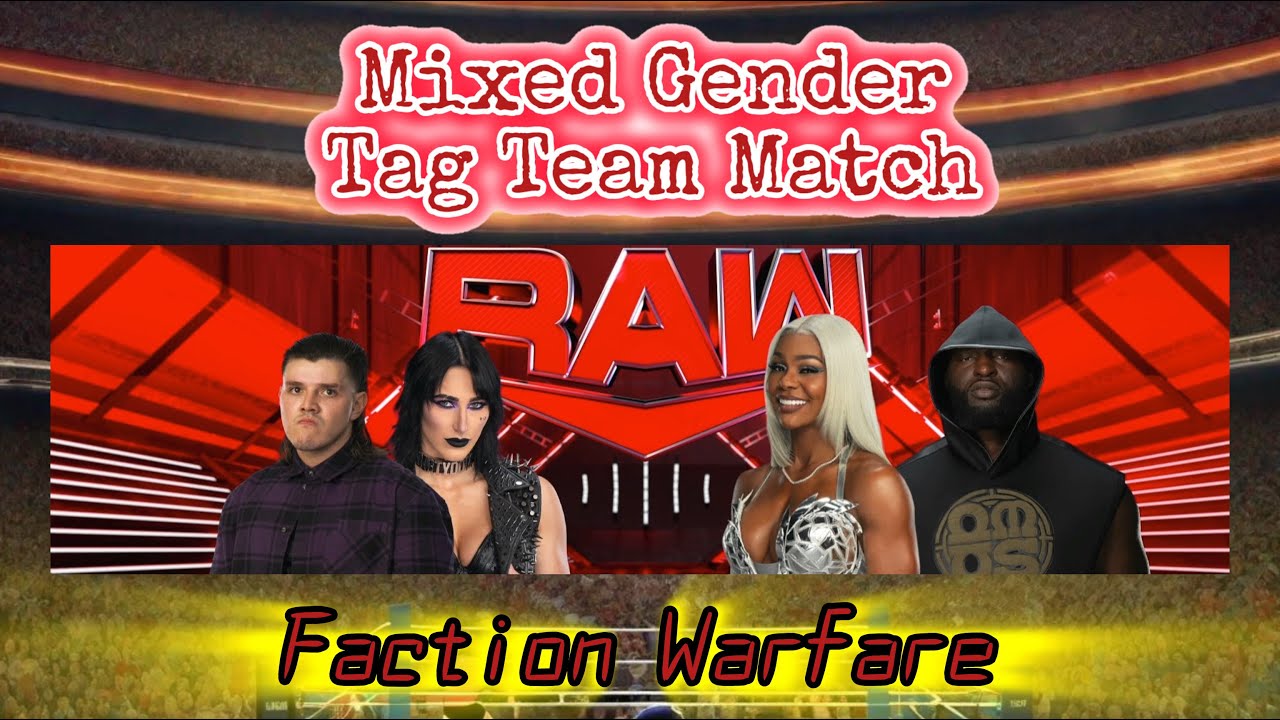 Dirty Dom and Rhea Ripley vs Omos and Jade Cargill Mixed Gender Tag ...