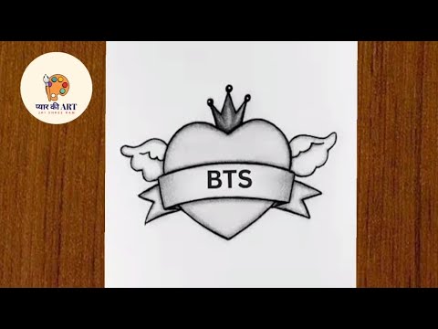 BTS Army drawing - Step By Step Drawing tutorial / Bts heart drawing ...