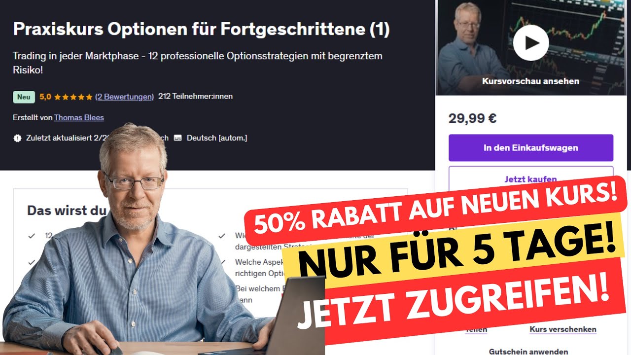 🔴 Lerne professionelle Optionsstrategien – 50% Rabatt auf meinen neuen Onlinekurs - für 5 Tage!🚀 ...