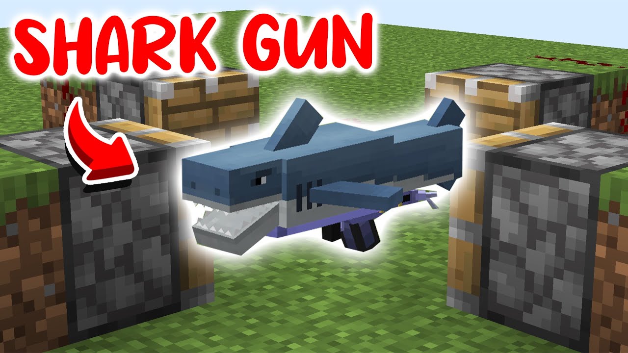 how to make SUPER SHARK GUN in minecraft? - YouTube