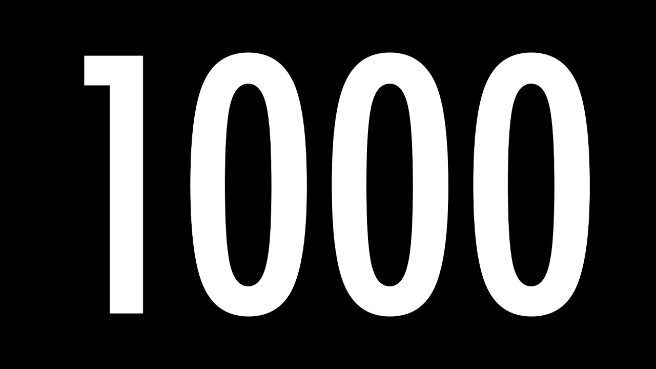 1000 Second Countdown Timer - Black Background - YouTube