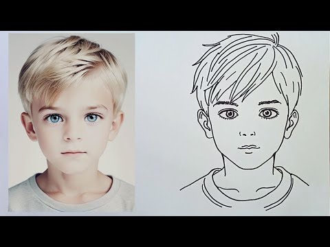 Portrait of a Boy | Easy Step by step Drawing Demo for Beginners ...