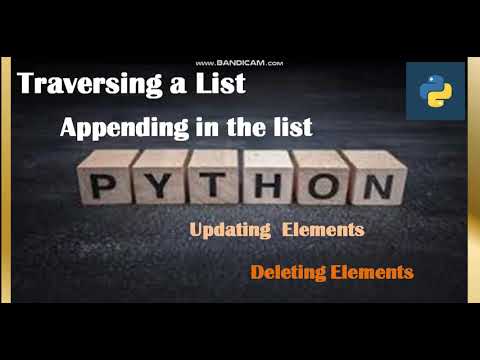 Traversing,Appending, updating& Deleting in List in python - YouTube