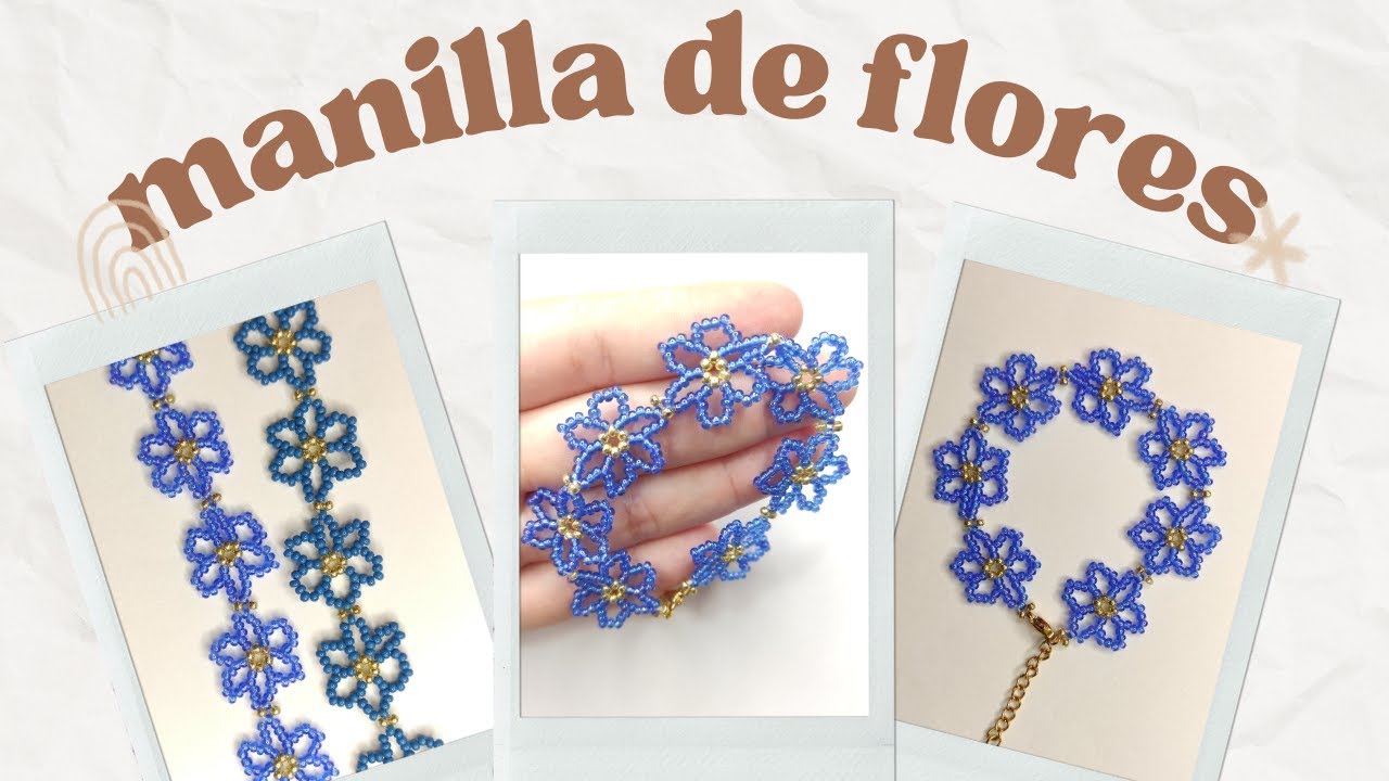 Como hacer manilla de flores en moatacilla/ Flower Bracelet making/ How ...