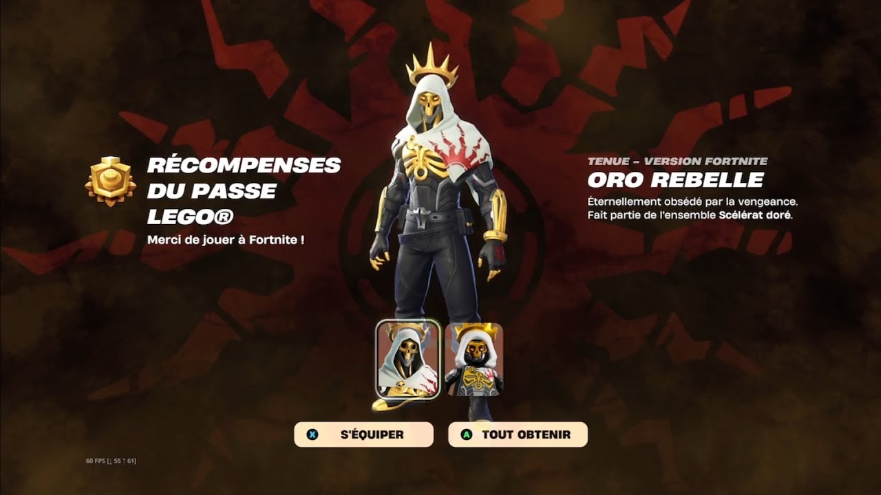 NEW LEGO Pass Fortnite Rebel Oro Skin - YouTube