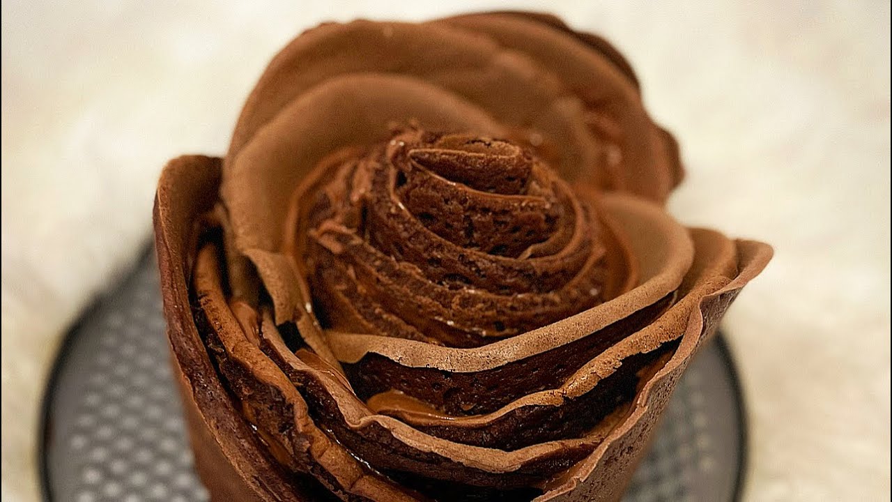 How To Make Rose Crepe Cake with Chocolate Ganache| Recipe Tutorial🍫🌹 ...