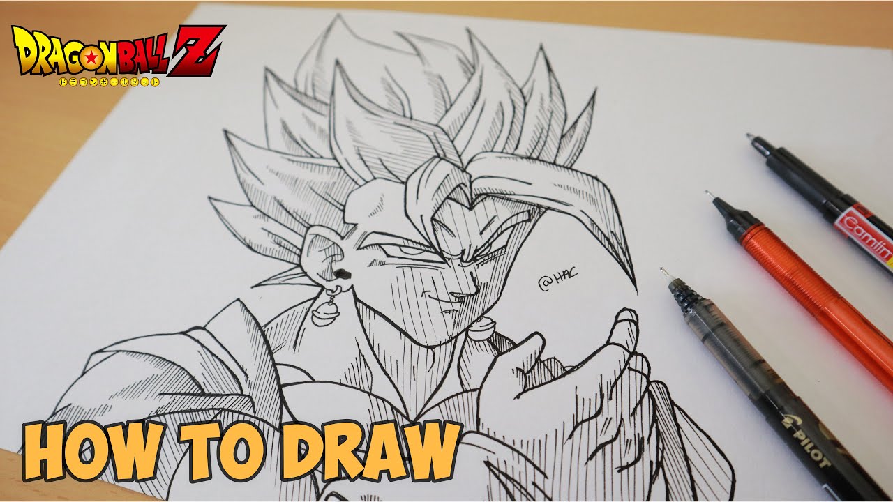 How to draw Vegito Super Saiyan Blue | Step by step (Tutorial) | Dragon ...