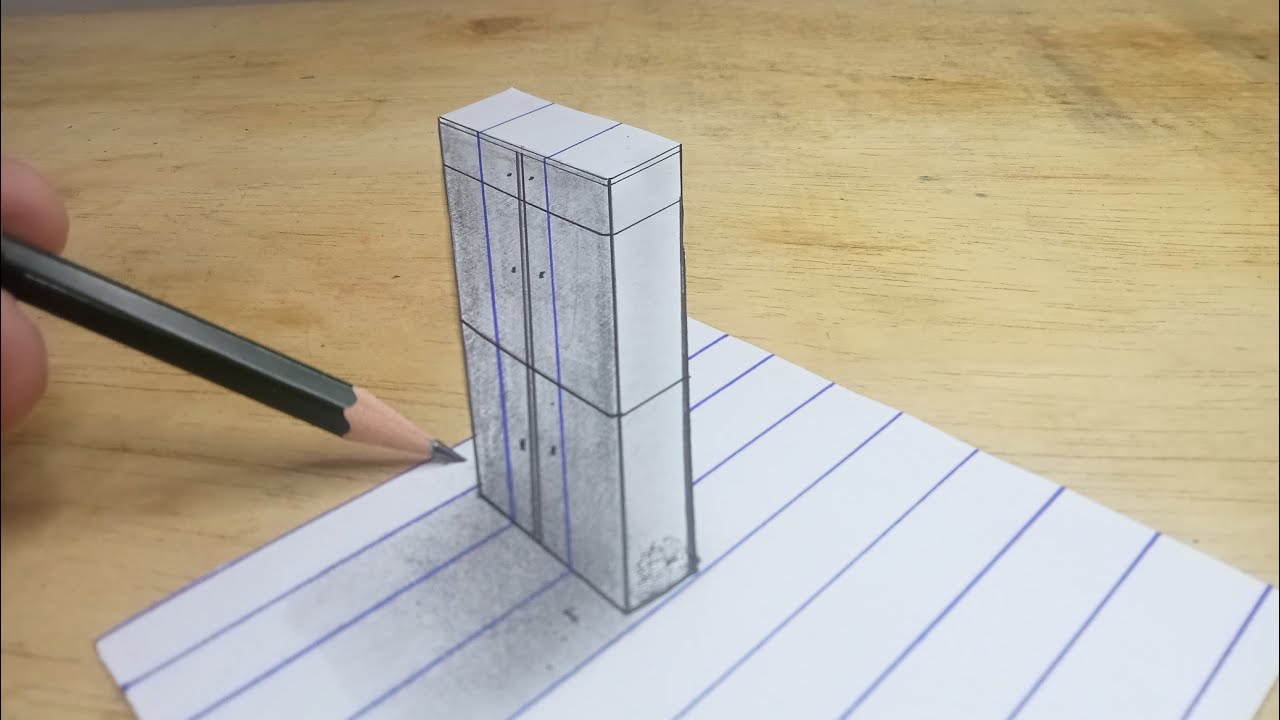 3D cupboard || 3D trick art drawing - YouTube