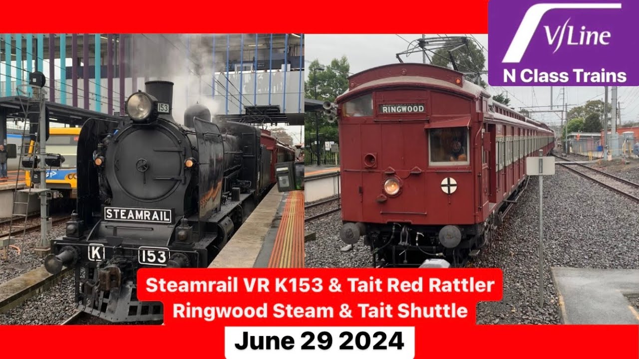 Steamrail VR K153 & Tait Red Rattler - Ringwood Steam & Tait Shuttle ...
