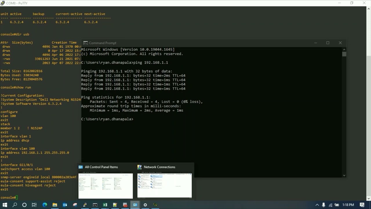 Dell N1500 series switch firmware upgrade - USB/TFTP - YouTube