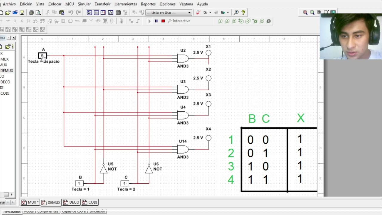 Multiplexor, Demultiplexor, Codificador y Decodificador en Multisim - YouTube