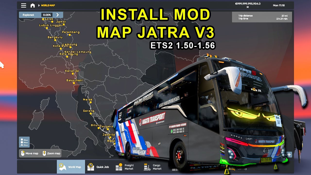 Free download mod_Map Jatra V3 ETS2 1.50-1.56 || Cara Pasang Map indo ...