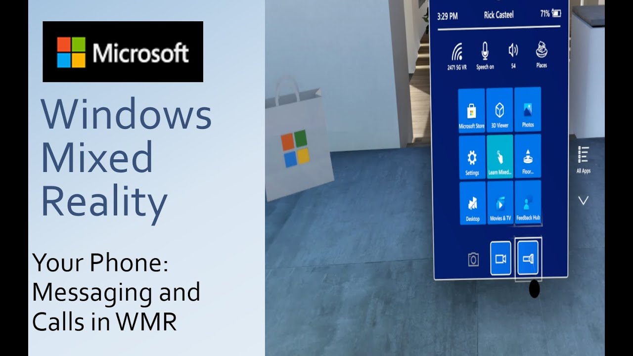 WMR Making and receiving calls and texts using YourPhone from within VR ...