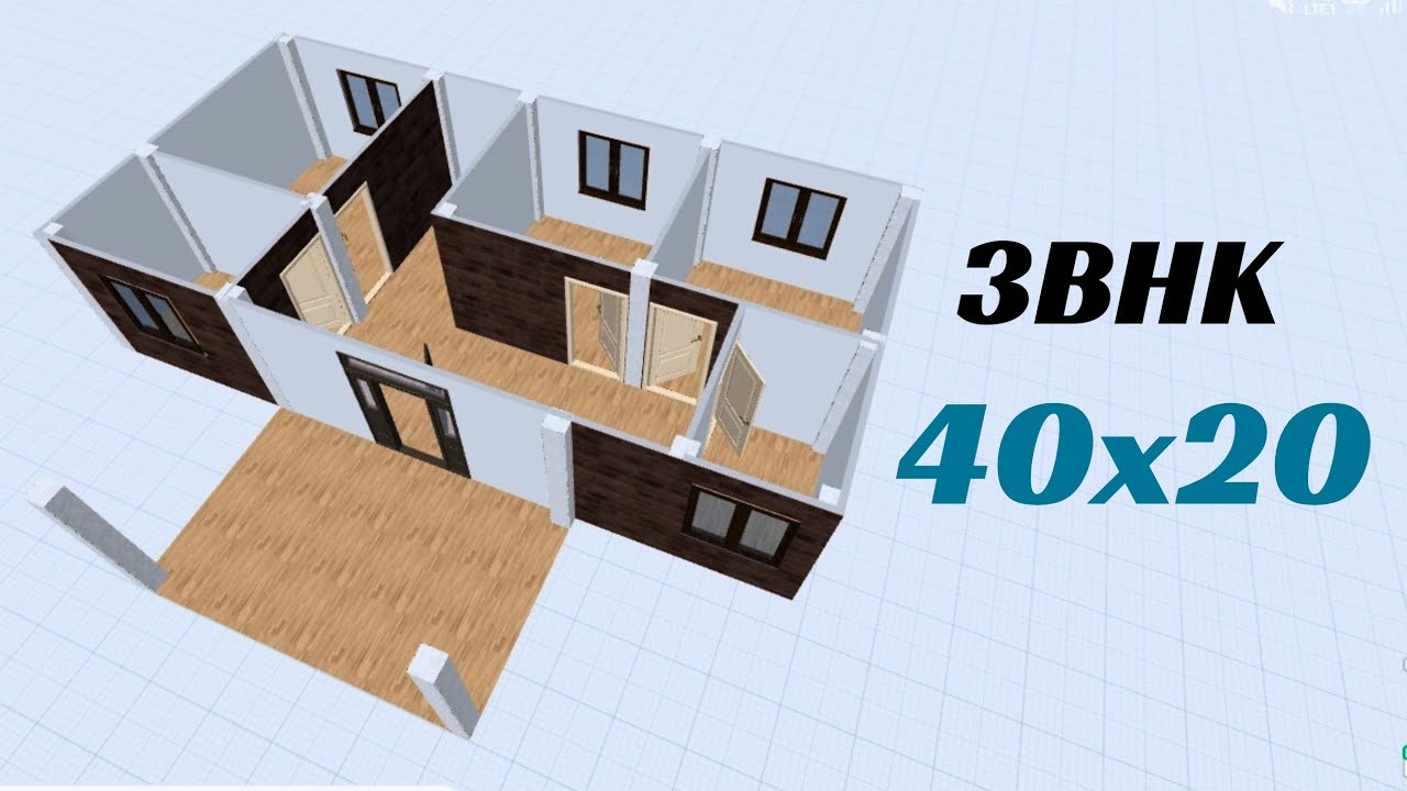 40x20 के लिए आधुनिक 3 बेडरूम हाउस प्लान | Modern 3 Bedroom House Plan ...